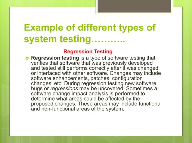 System testing | PPTX | Operating Systems | Computer Software and ...