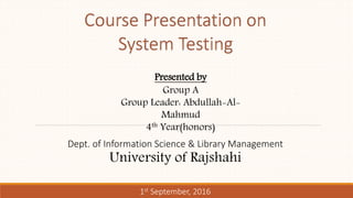 System testing | PPT