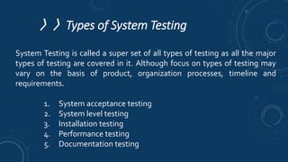 System testing | PPT