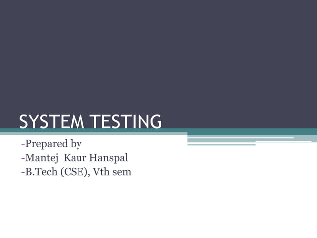 System testing | PPT