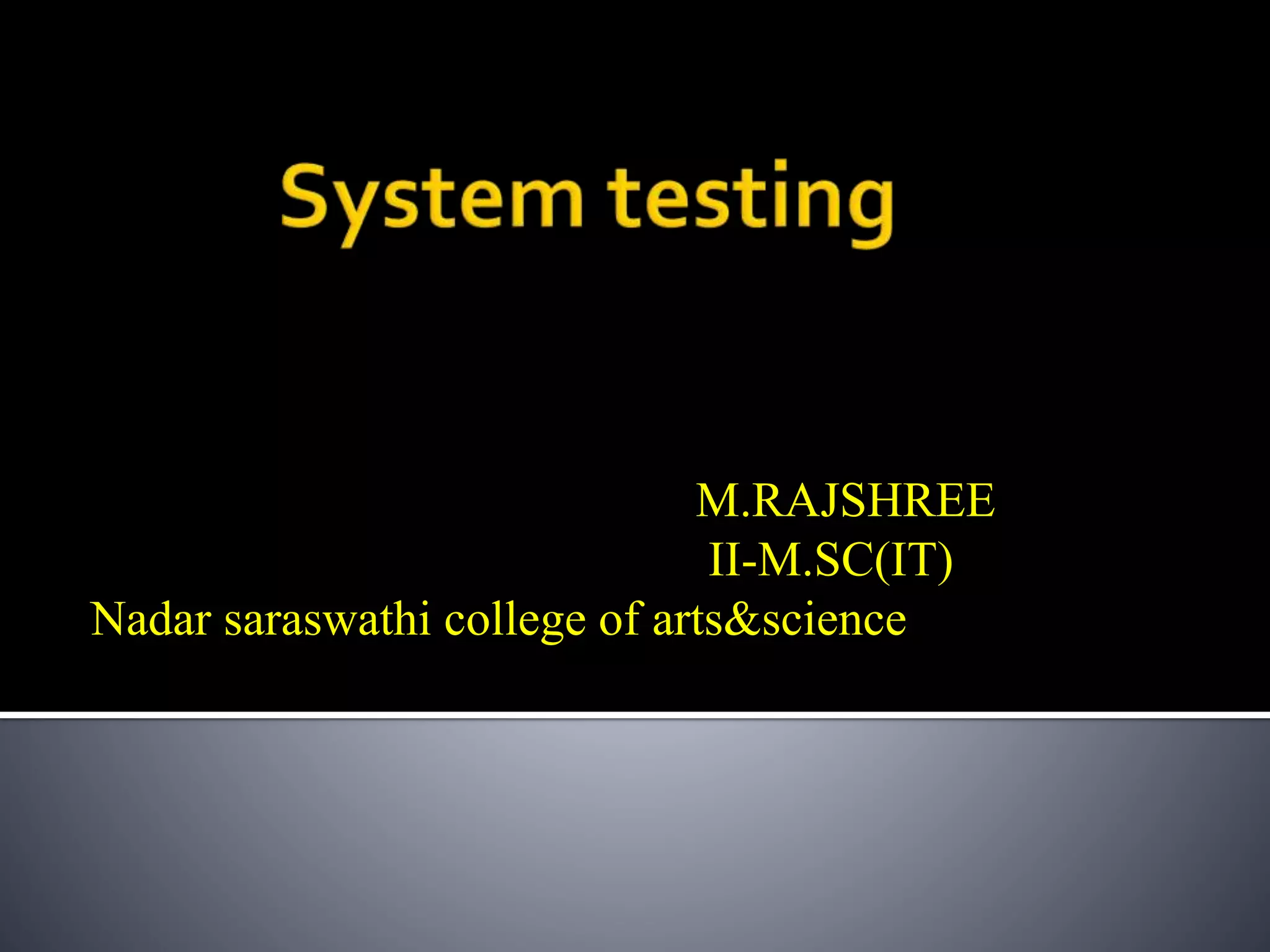 System testing | PPT