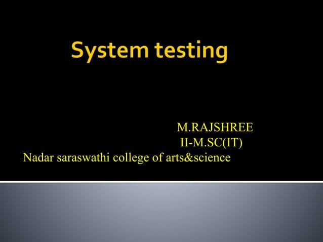 System testing | PPT