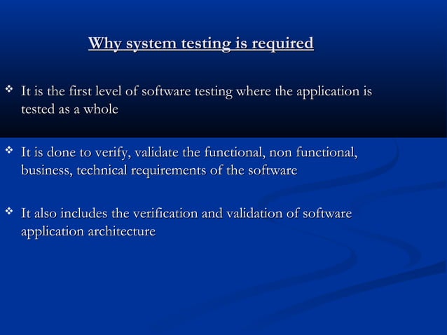 System testing ppt | PPT | Technology & Computing
