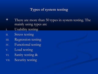 System testing ppt | PPT | Technology & Computing