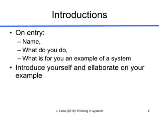 System Thinking Masterclass Uk | PPT