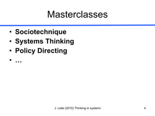 System Thinking Masterclass Uk | PPT