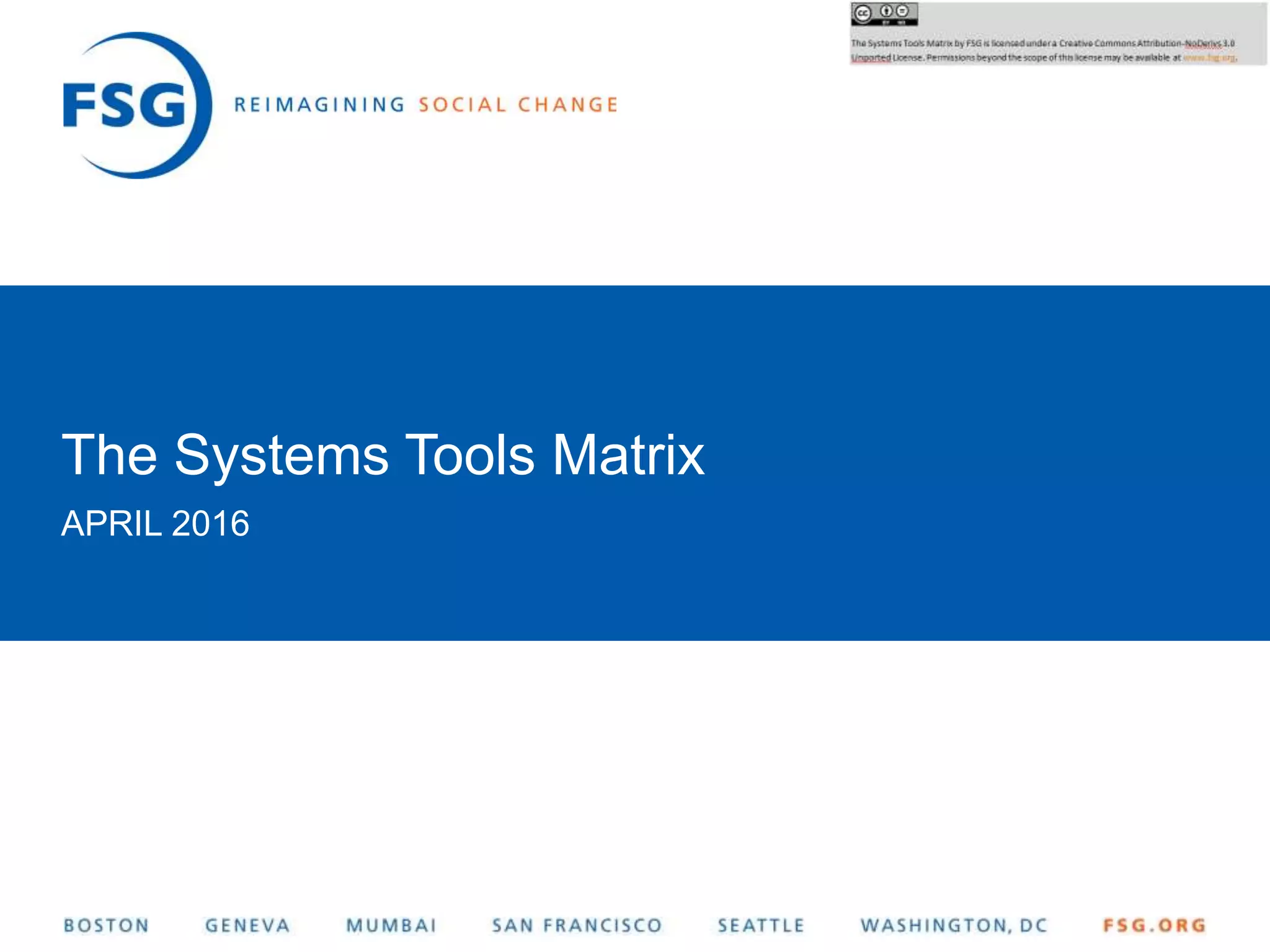 FSG Systems Tools Matrix | PPTX
