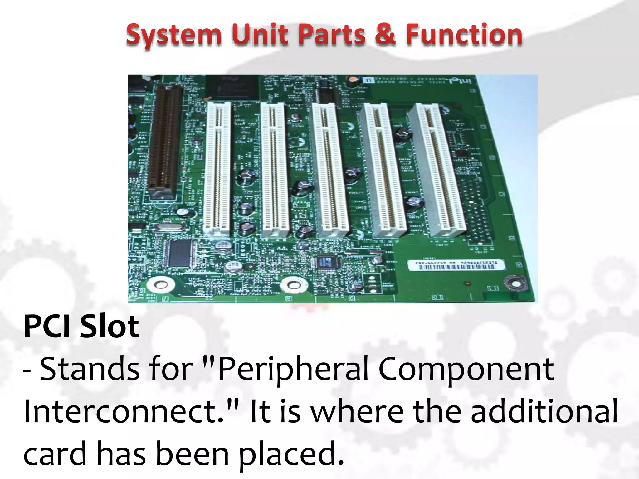 Parts of System unit | PPSX