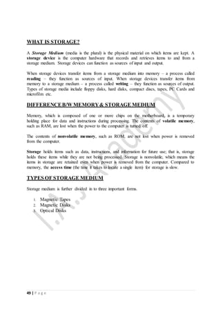 COMPONENTS OF COMPUTER SYSTEM UNIT | PDF