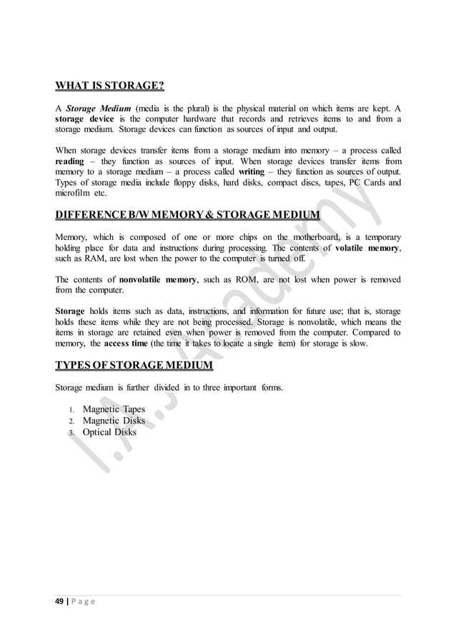 COMPONENTS OF COMPUTER SYSTEM UNIT | PDF