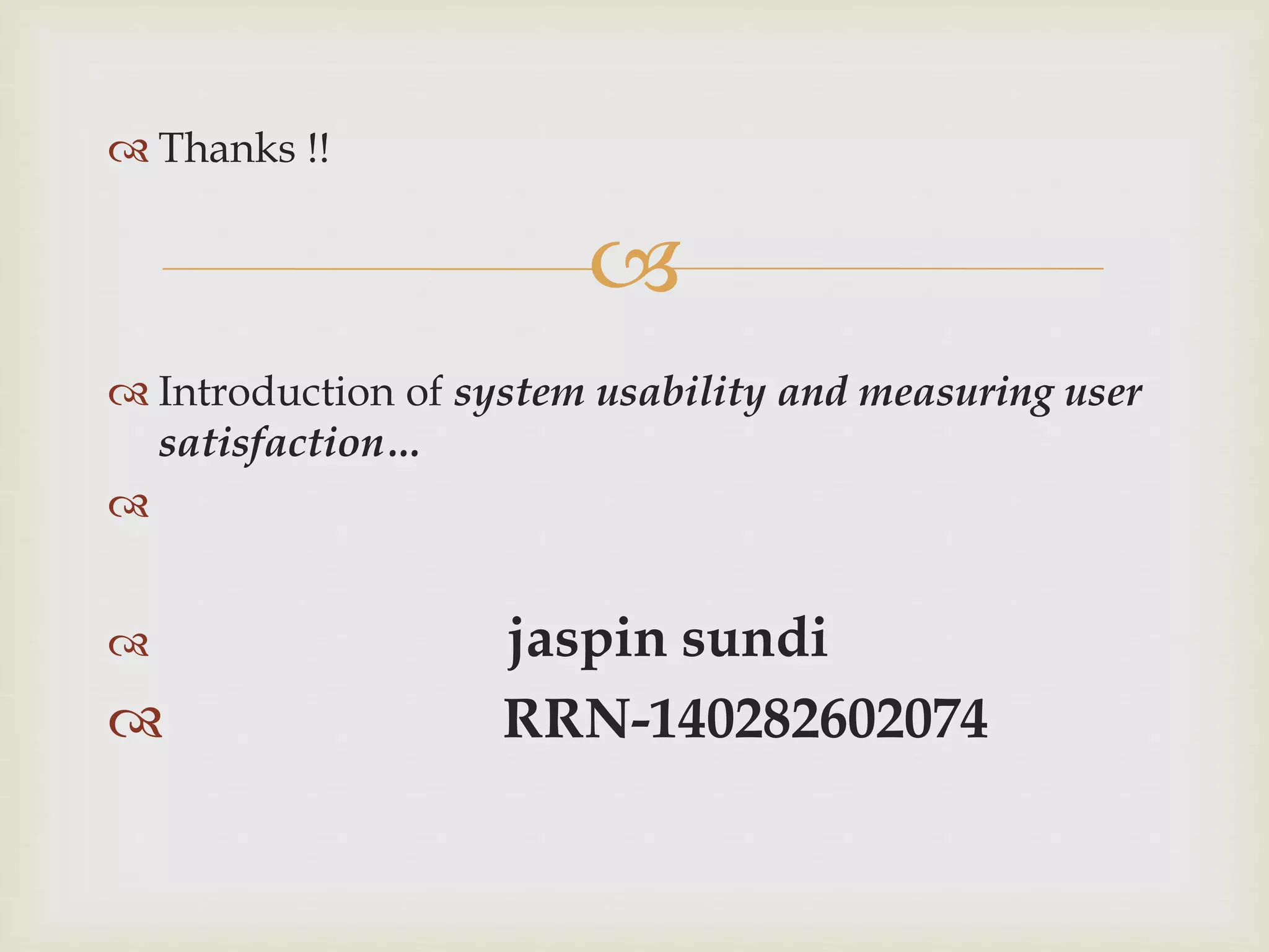 System usability by jaspin | PPTX