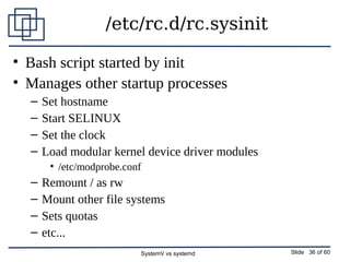 SystemV vs systemd | ODP