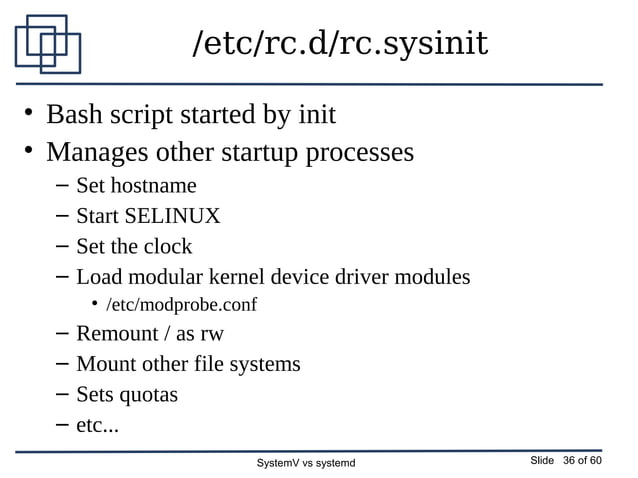 SystemV vs systemd | ODP