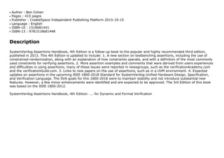 SystemVerilog Assertions Handbook, 4th Edition: ... for Dynamic and ...