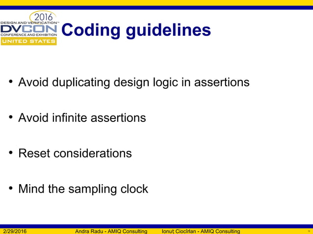 SystemVerilog Assertions verification with SVAUnit - DVCon US 2016 Tutorial | PPT