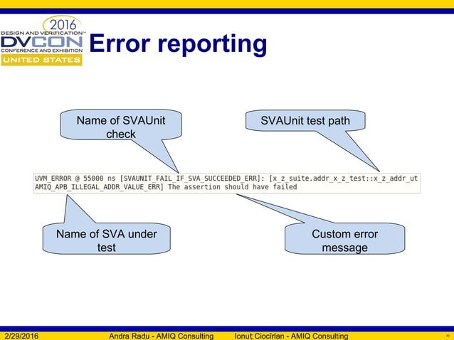 Systemverilog Assertions Verification With Svaunit Dvcon Us 2016 Tutorial Ppt
