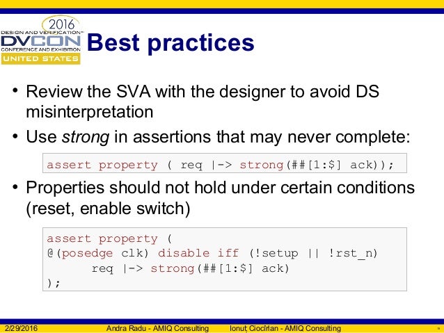 Systemverilog Assertions Verification With Svaunit Dvcon Us 2016 Tu