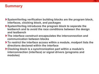 System verilog verification building blocks | PDF
