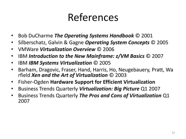 Overview of System Virtualization | PPTX | Operating Systems | Computer ...