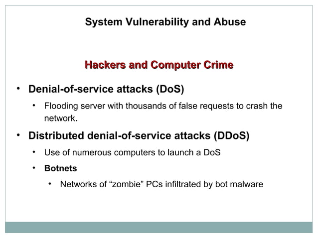 System vulnerability and abuse | PPT