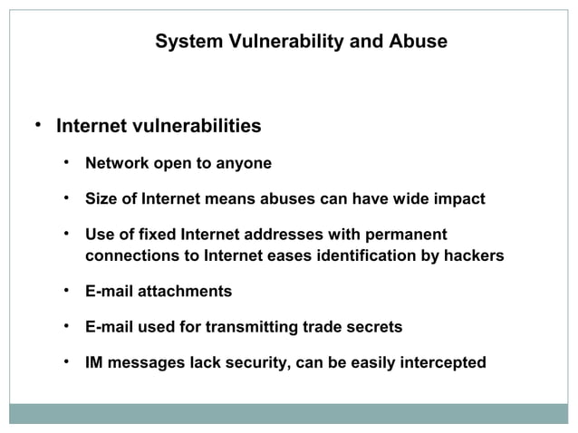 System vulnerability and abuse | PPT