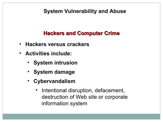 System vulnerability and abuse | PPT