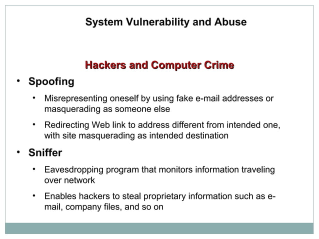 System vulnerability and abuse | PPT