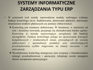 Systemy informatyczne zarządzania typu erp (rozdz. 4, klonowski) | PPT