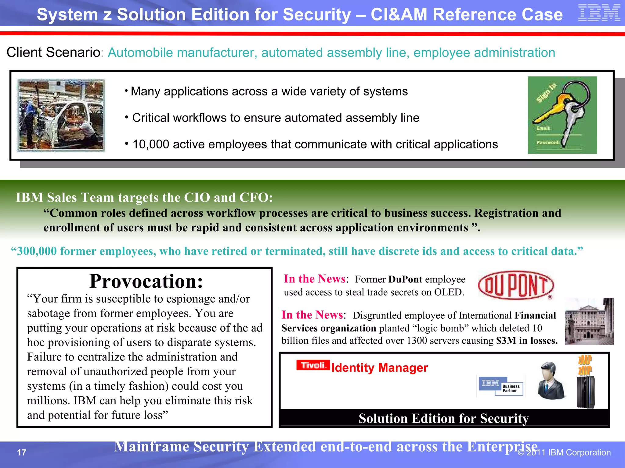 System Z Mainframe Security For An Enterprise Ppt