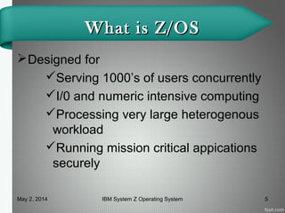 System Z operating system | PPT | Operating Systems | Computer Software and Applications