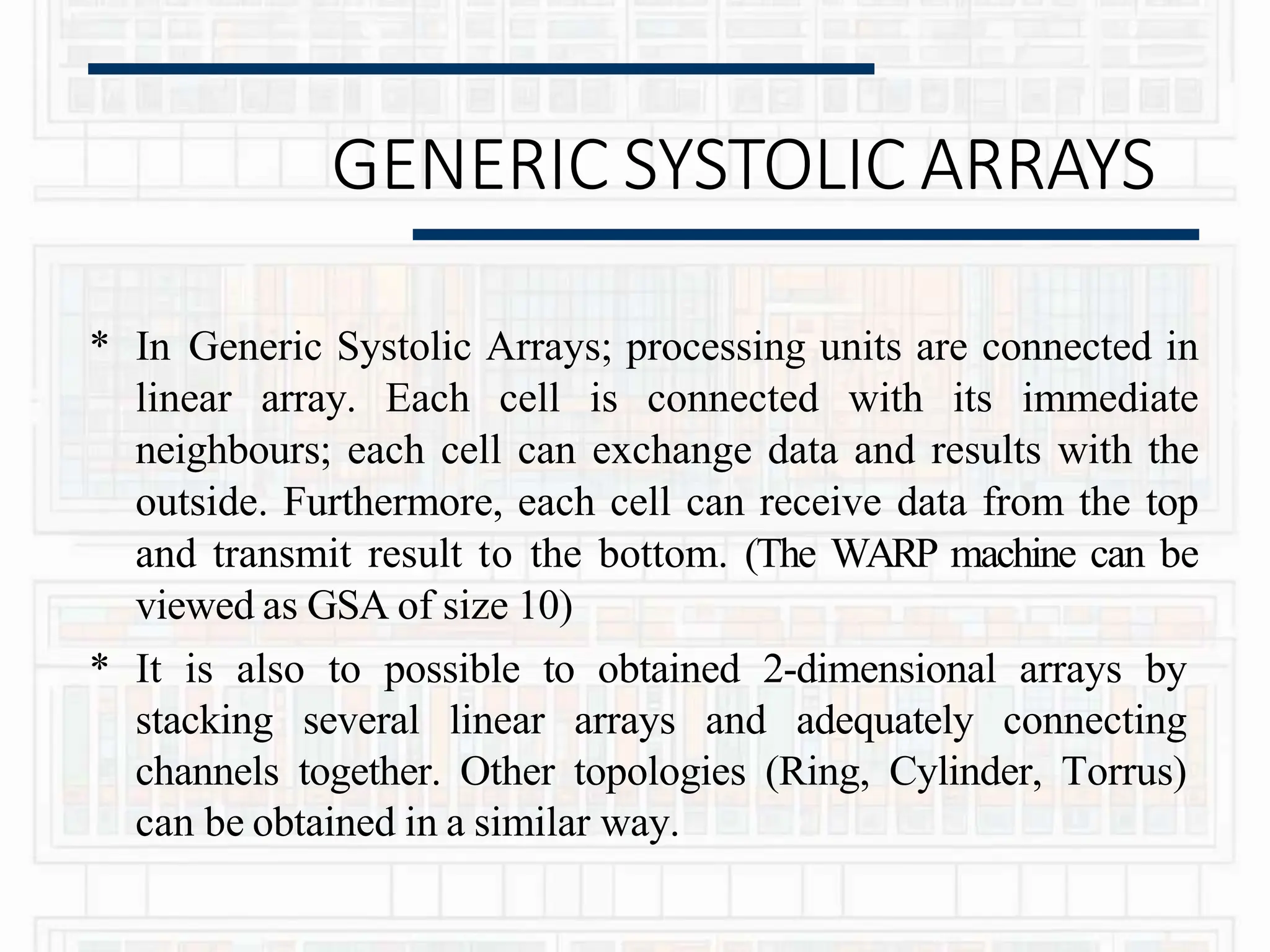 SYSTOLIC ARCH IN COMPUTER OPERATING SYSTEM.pptx | Programming Languages | Computing