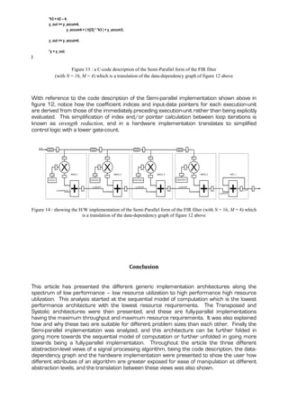 Systolic, Transposed & Semi-Parallel Architectures and Programming | PDF