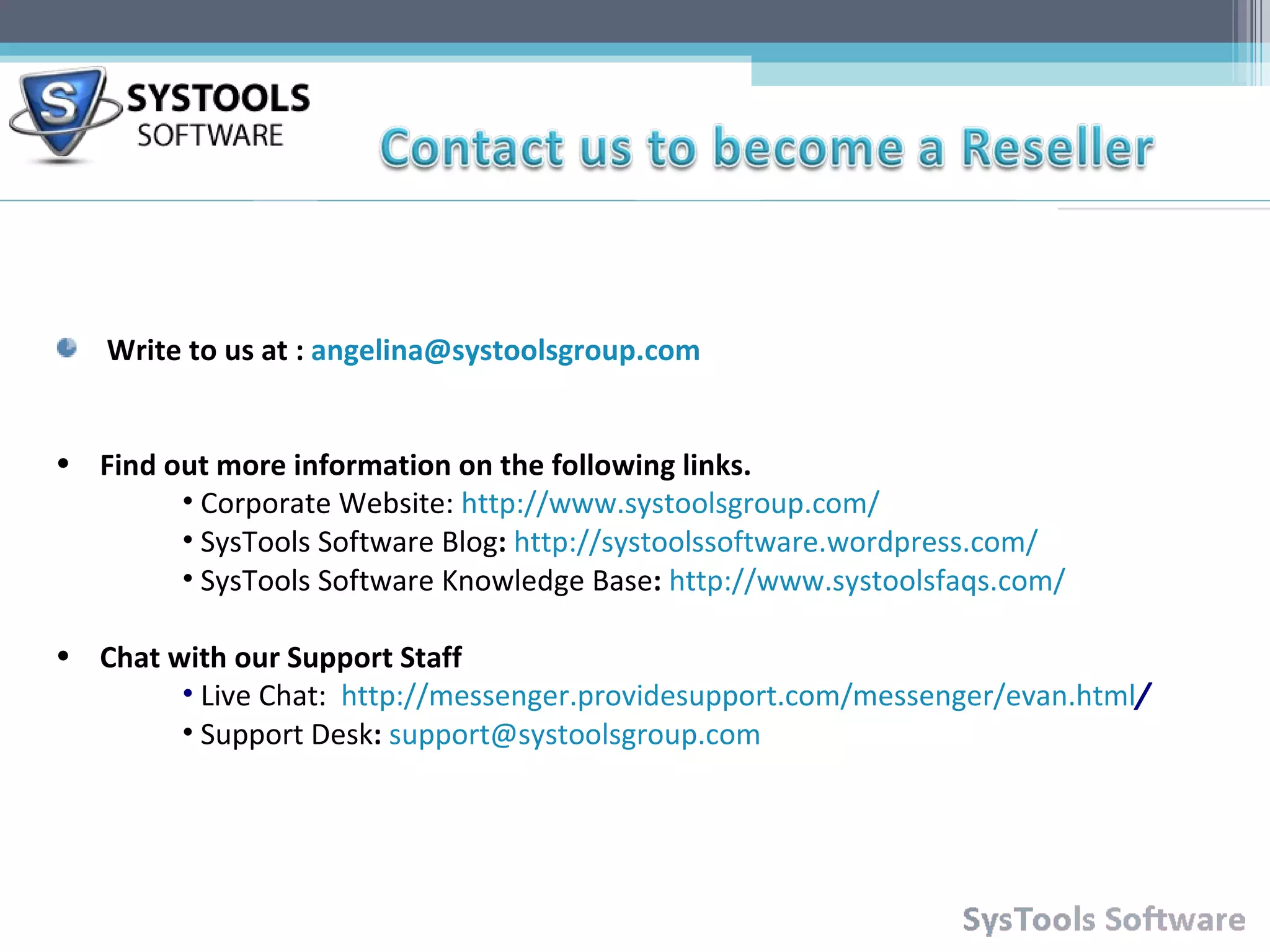 SysTools Software Overview | PPT