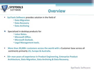 SysTools Software Overview | PPT