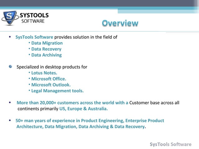 SysTools Software Overview | PPT