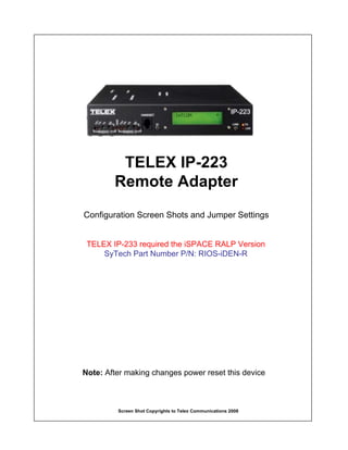 Sy tech ispace icd telex products | PDF