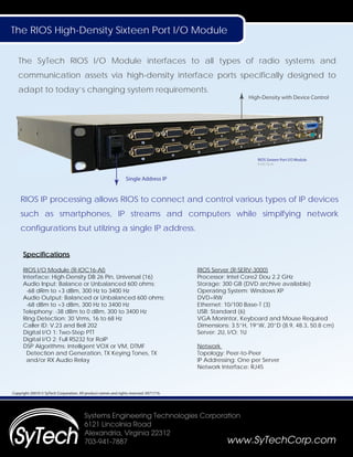 SyTech RIOS SR-3000 Series Interoperability Gateway | PDF