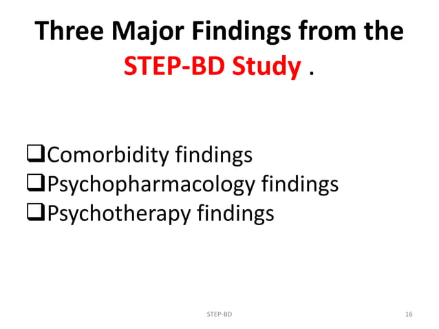 Sytematic treatment enhancement program for bipolar disorder(step bd ...