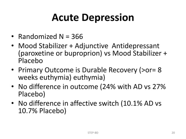 Sytematic treatment enhancement program for bipolar disorder(step bd ...