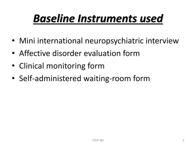 Sytematic treatment enhancement program for bipolar disorder(step bd ...