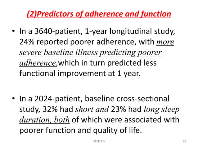 Sytematic treatment enhancement program for bipolar disorder(step bd ...