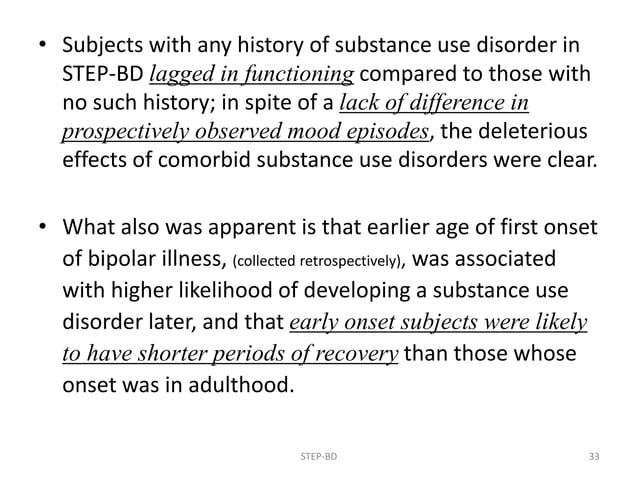 Sytematic treatment enhancement program for bipolar disorder(step bd ...