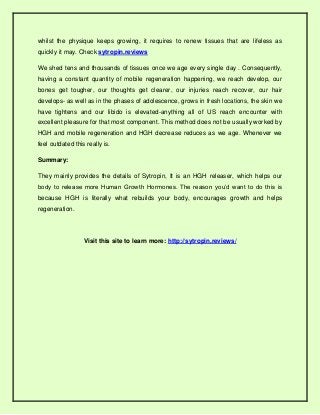 Sytropin the wild craze that is sweeping the fitness & wellbeing world