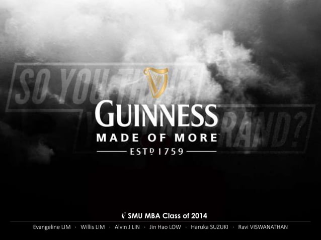 SYTYCB: Introduction to Guinness | PPTX | Alcoholic Beverages | Food & Drink