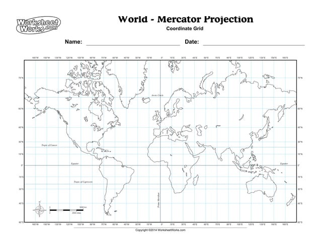 Worksheet works world_mercator_projection_2 | PDF | Geography | Science