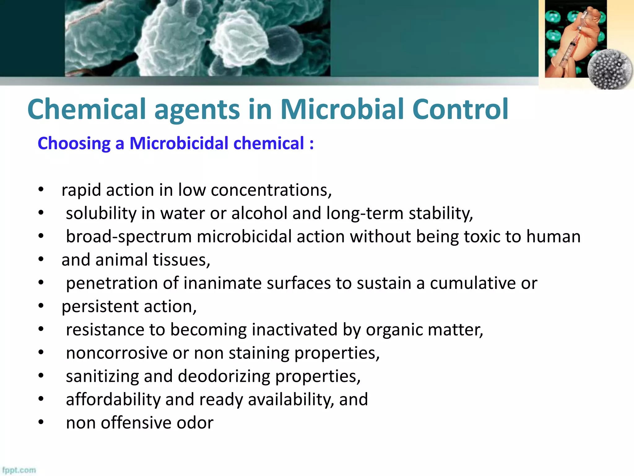 Physical and Chemical Control of Microbes | PPTX
