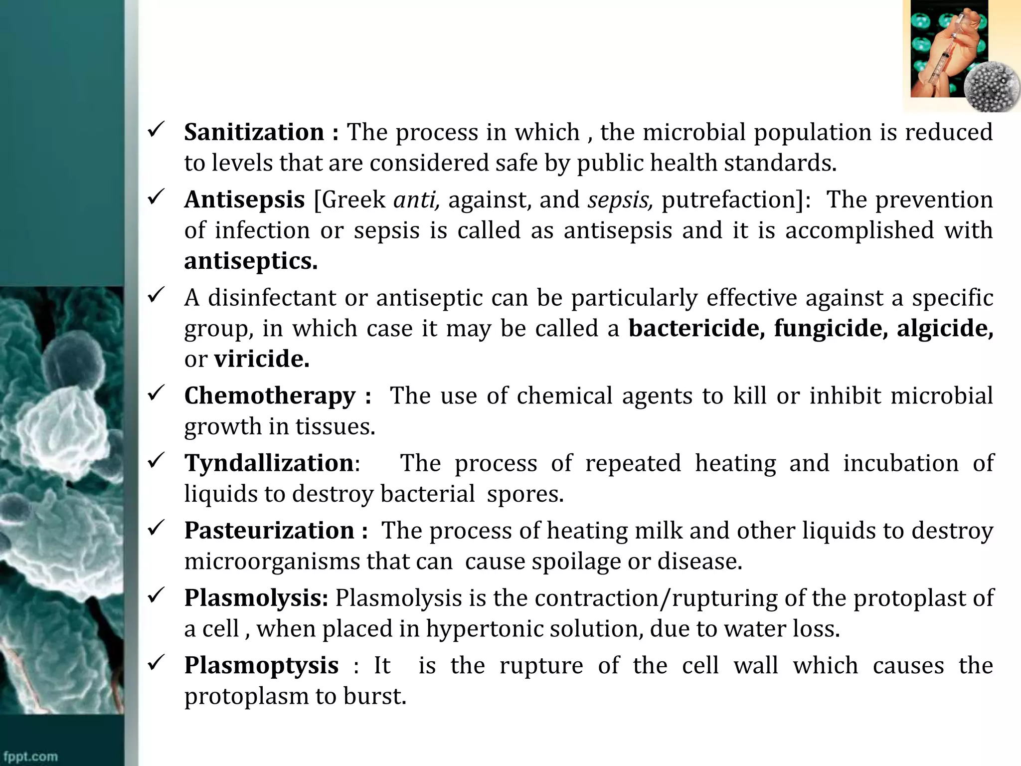 Physical and Chemical Control of Microbes | PPTX