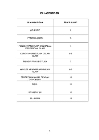 Syura dan konsep kenegaraan islam | DOCX