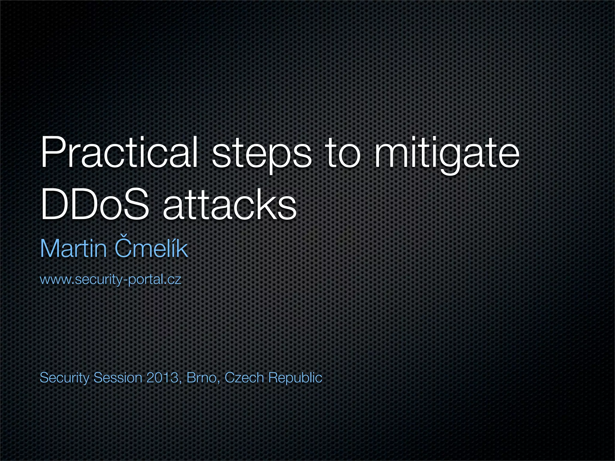 Practical steps to mitigate DDoS attacks | PDF