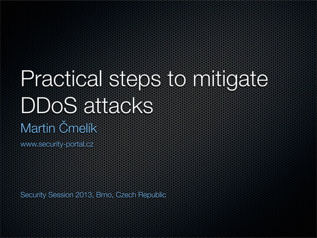 Practical steps to mitigate DDoS attacks | PDF